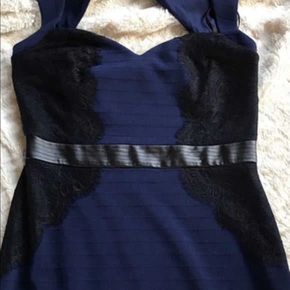 Guess | Dresses | Guess Navy Cocktail Dress With Lace Accents | Poshmark